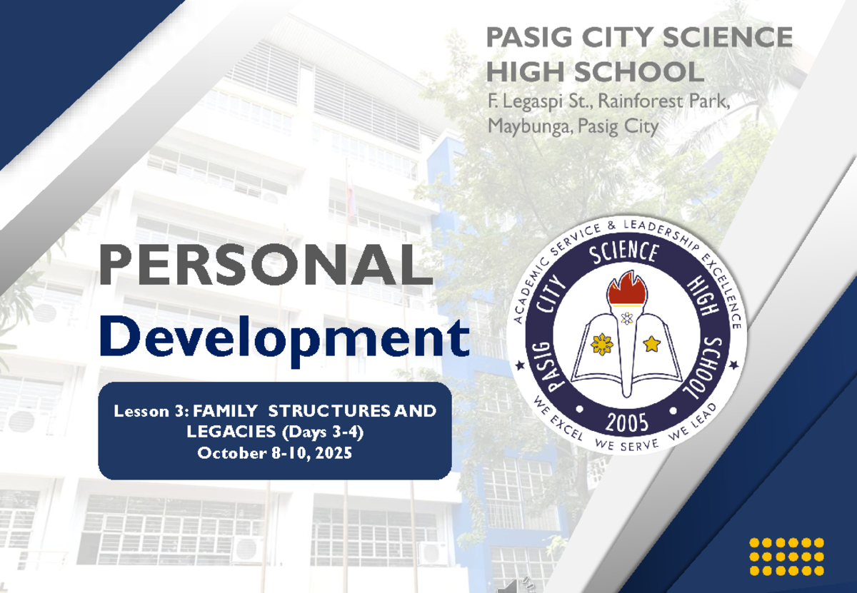 Per Dev - Lesson 3: Family Structures & Legacies Overview - Studocu