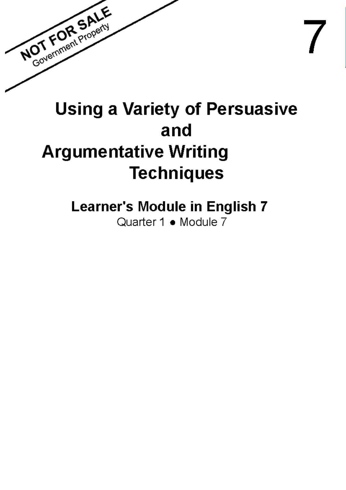 Eng10 Q3 W2B MB Using Varietyof Persuasiveand Argumentative Techniques ...