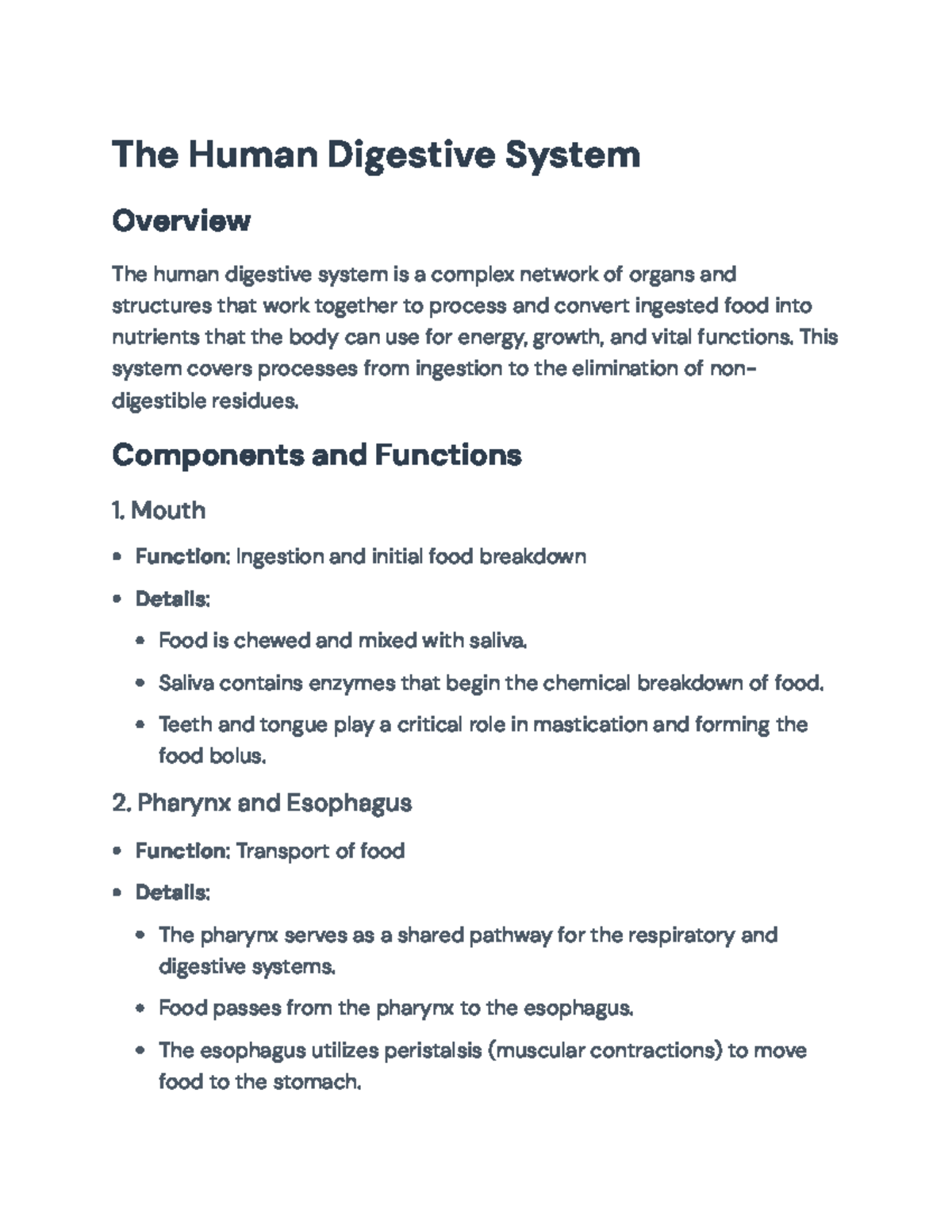 Human Digestive System Overview: Components and Functions Explained - The Human Digestive System ...