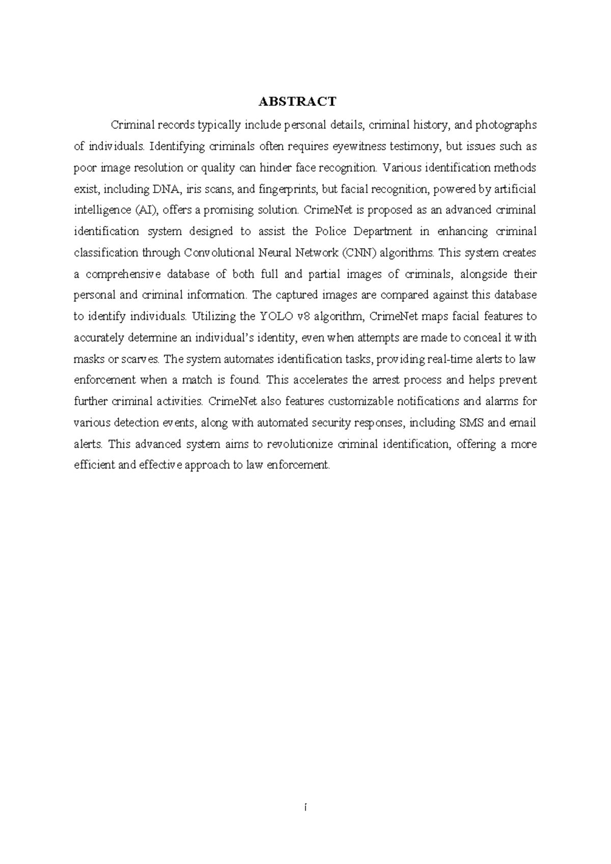Criminal Face Identification System Report: Enhancing Law Enforcement ...