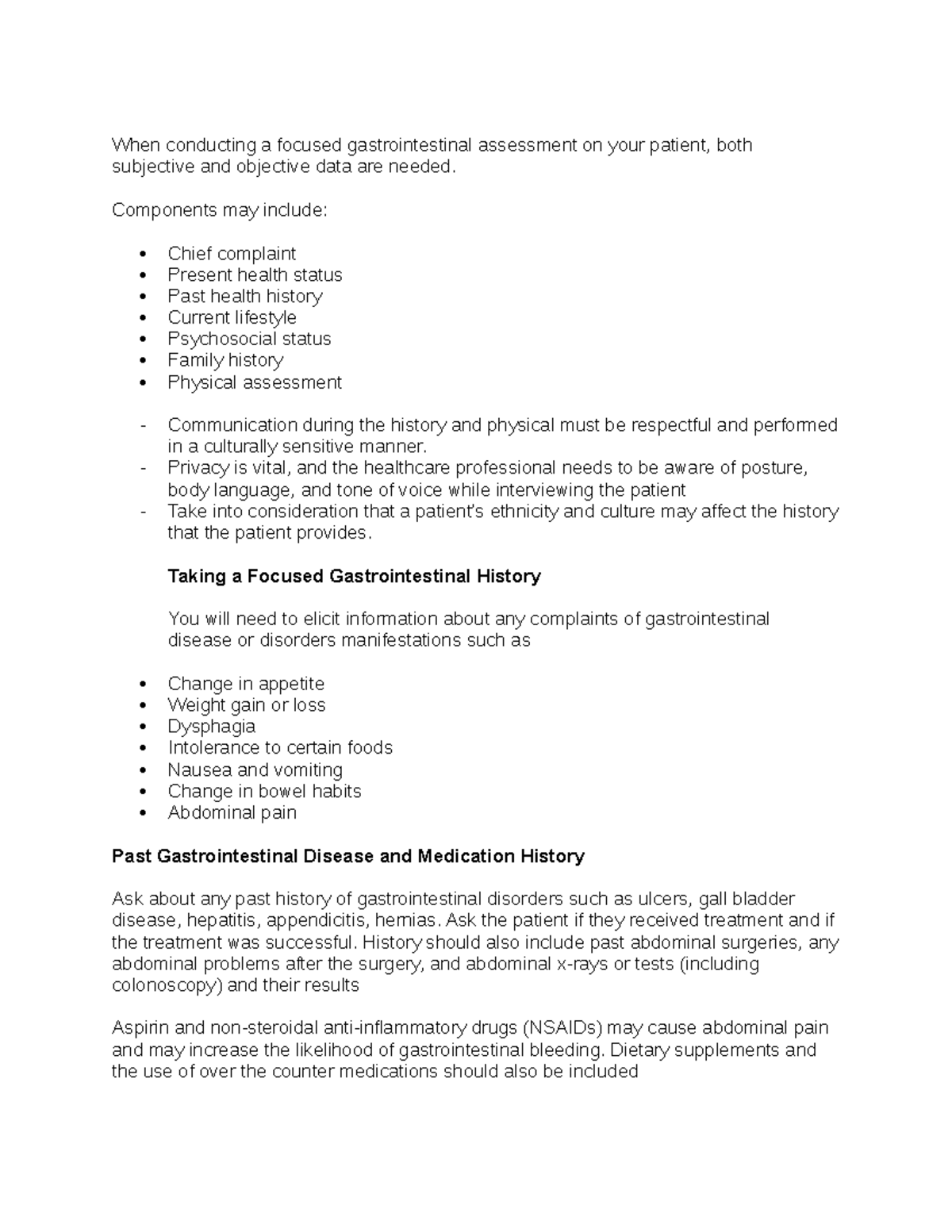 Focused GI Assessment - this id helpful for skills practice - When ...
