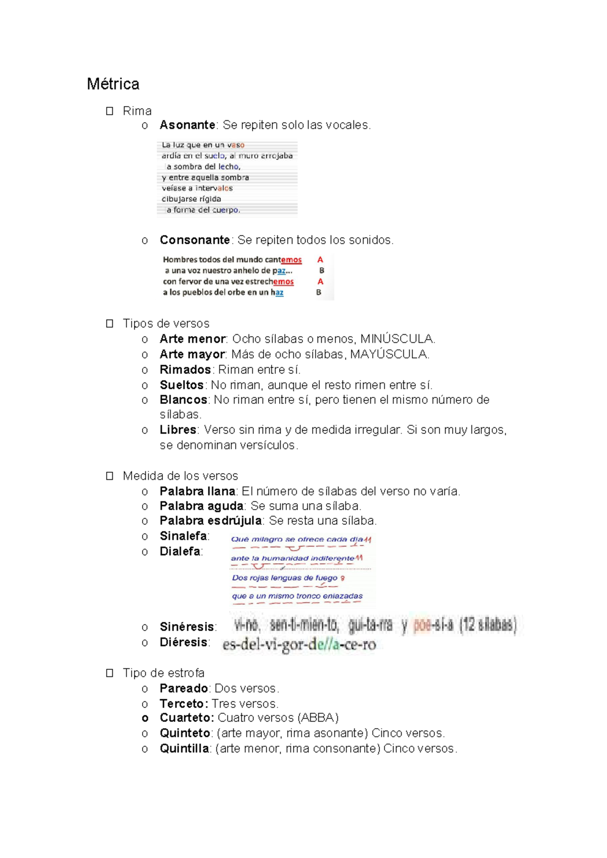 Figuras retóricas y Generación 27 - Métrica Rima o Asonante: Se repiten ...