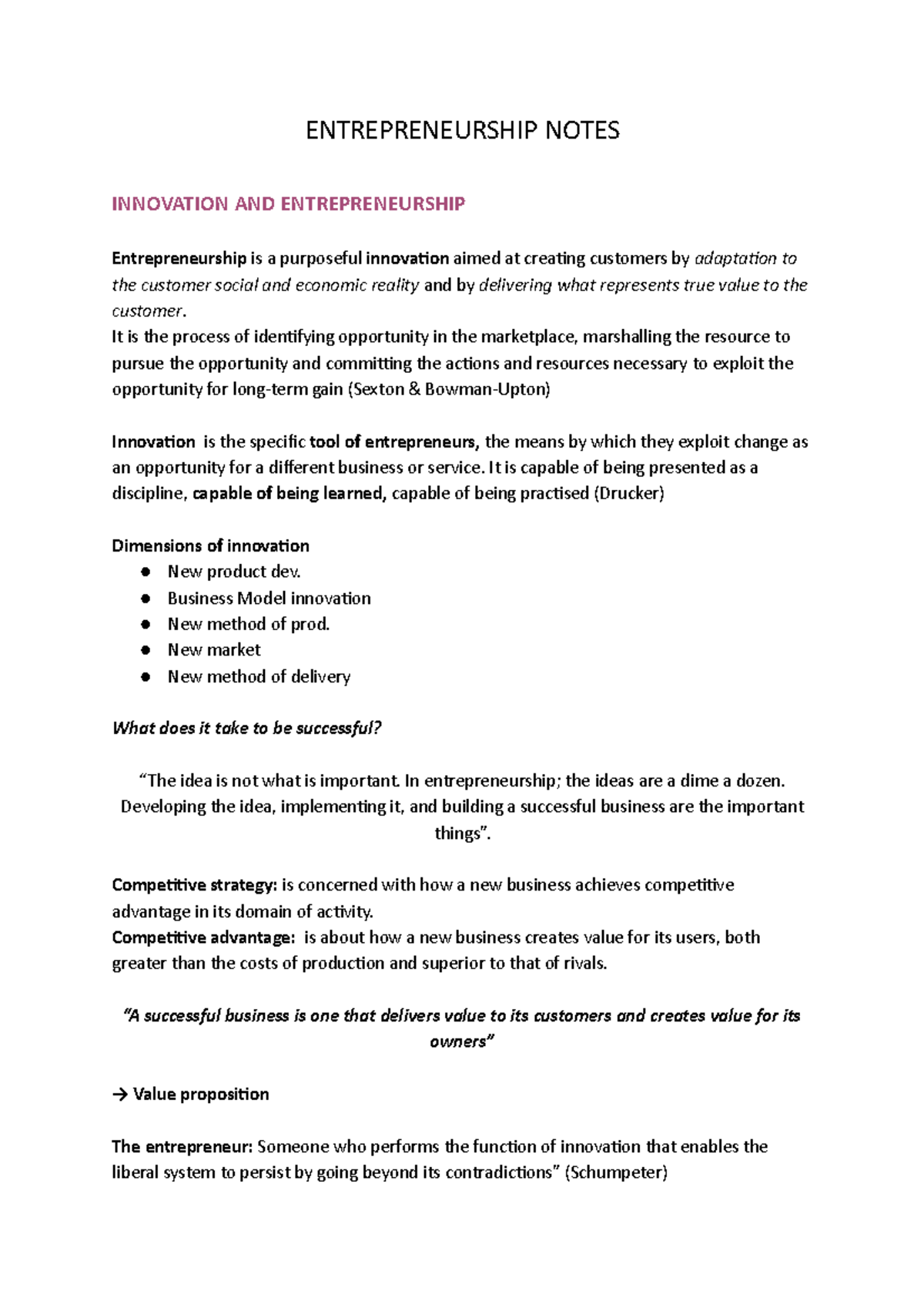 Notes - Summary Social Entrepreneurship - ENTREPRENEURSHIP NOTES ...