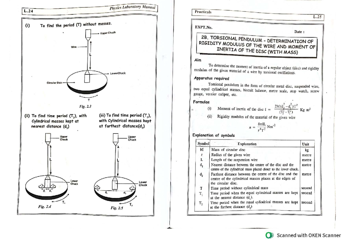 Torsional Pendulum Experiment: Rigidity Modulus & Moment of Inertia ...
