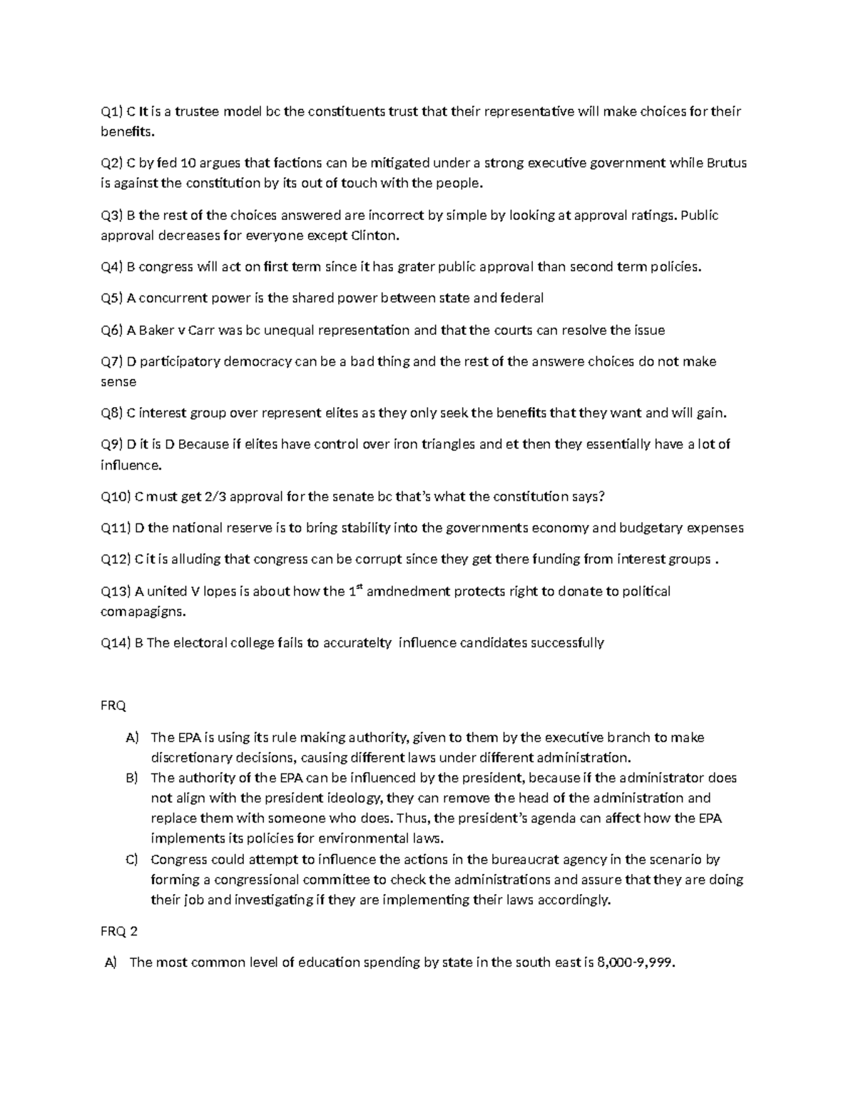 AP US Government Extra Credit Homework Assistance - Studocu
