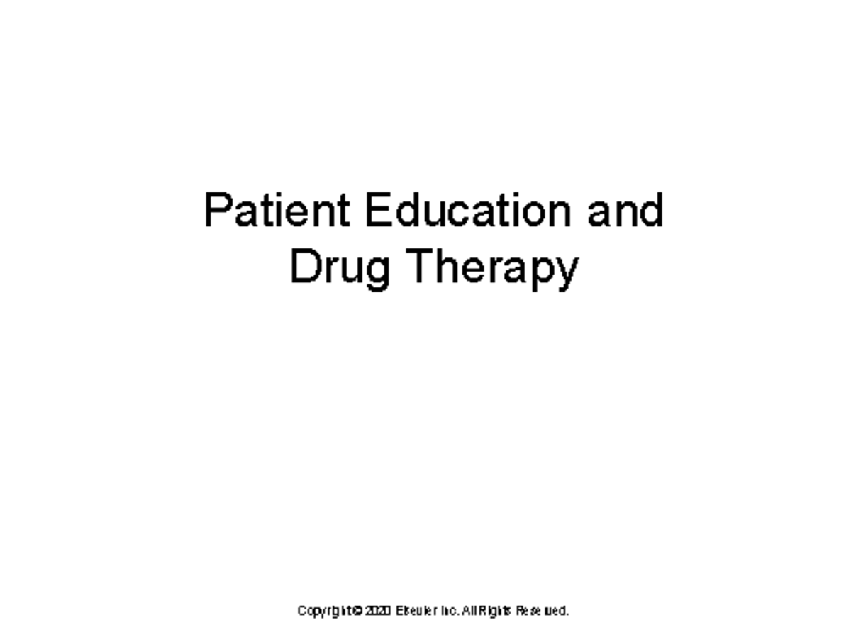 Patient education Pharm - Patient Education and Drug Therapy Patient ...