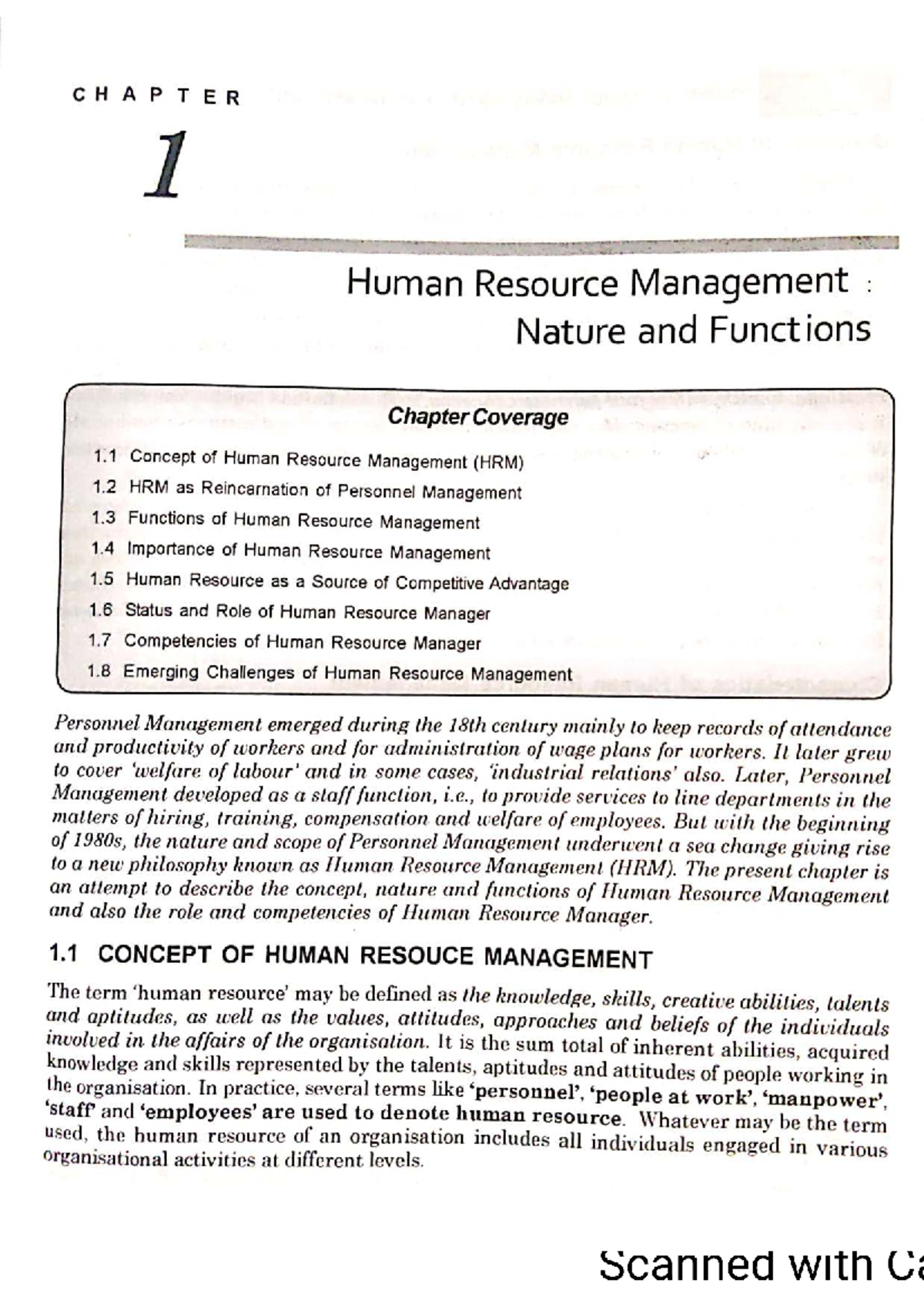Human Resource Management: Nature & Functions (HRM 101) - Chapter ...