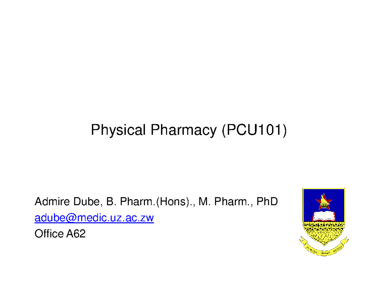 Emulsions of Pharmaceutical products - Admire Dube, B. Pharm.(Hons)., M ...