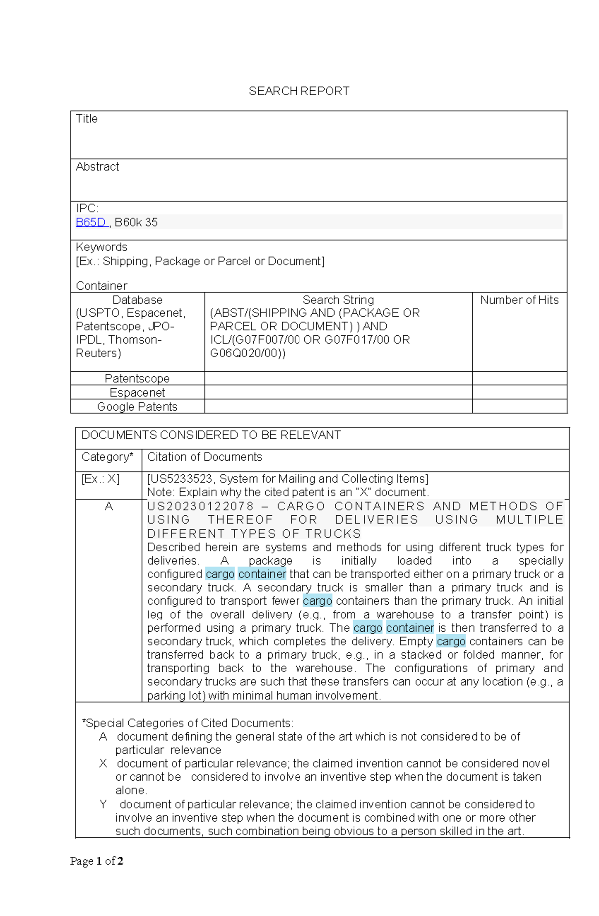 Research Assignment: Search Report on Cargo Container Innovations - Studocu