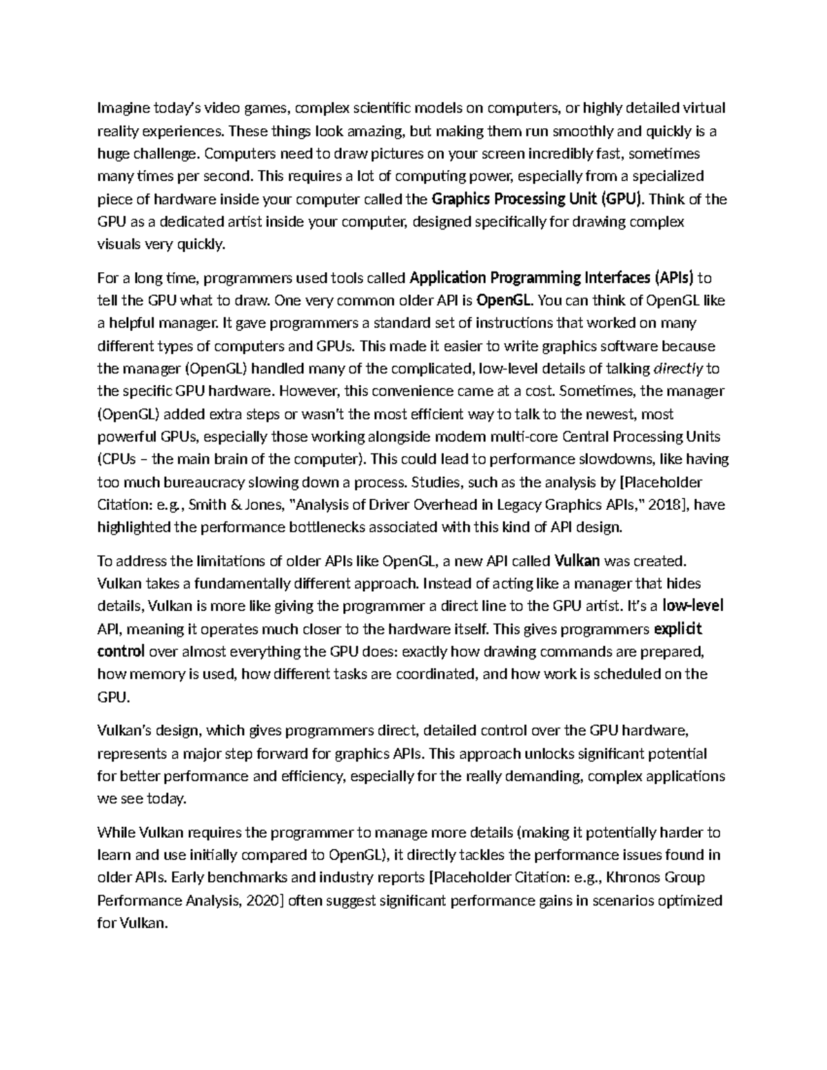 GPU Programming and API Evolution: From OpenGL to Vulkan - Studocu
