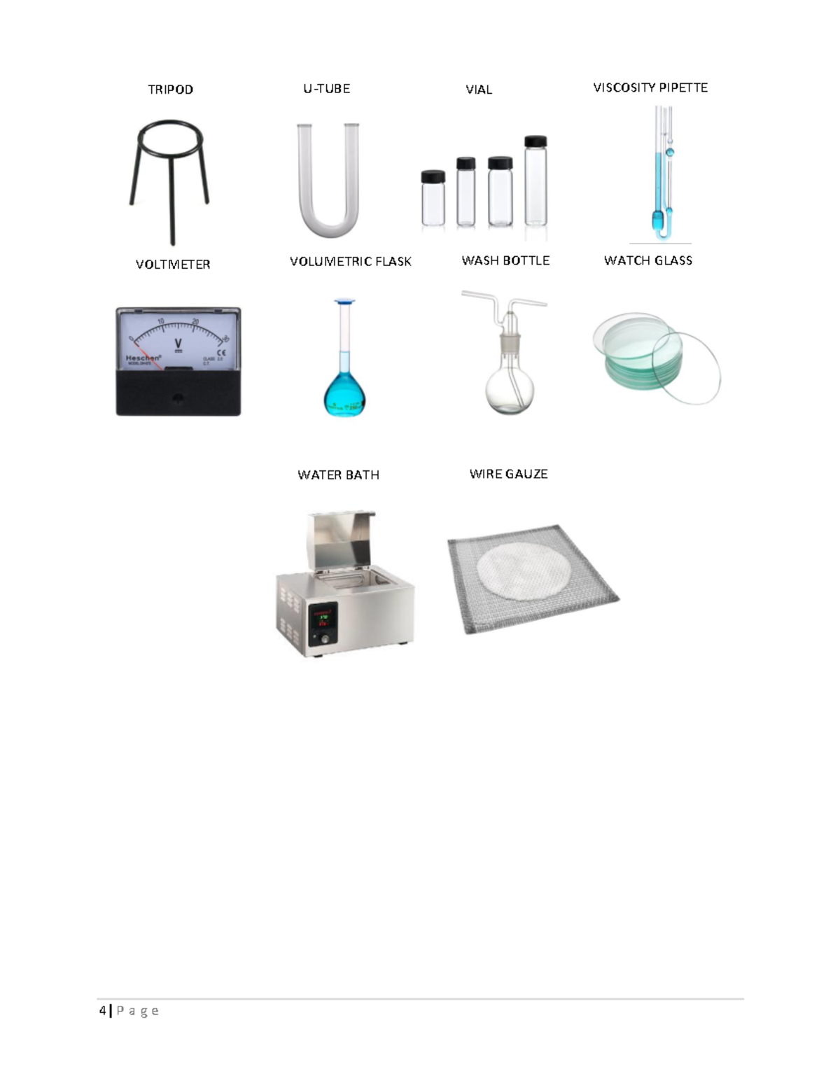 Laboratory Apparatus - TRIPOD U-TUBE VIAL VISCOSITY PIPETTE VOLTMETER ...