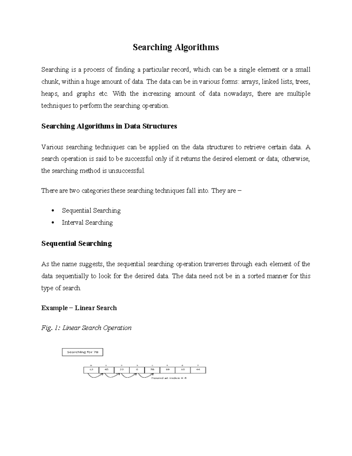 Searching Algorithms in Data Structures: Techniques & Evaluations - Studocu