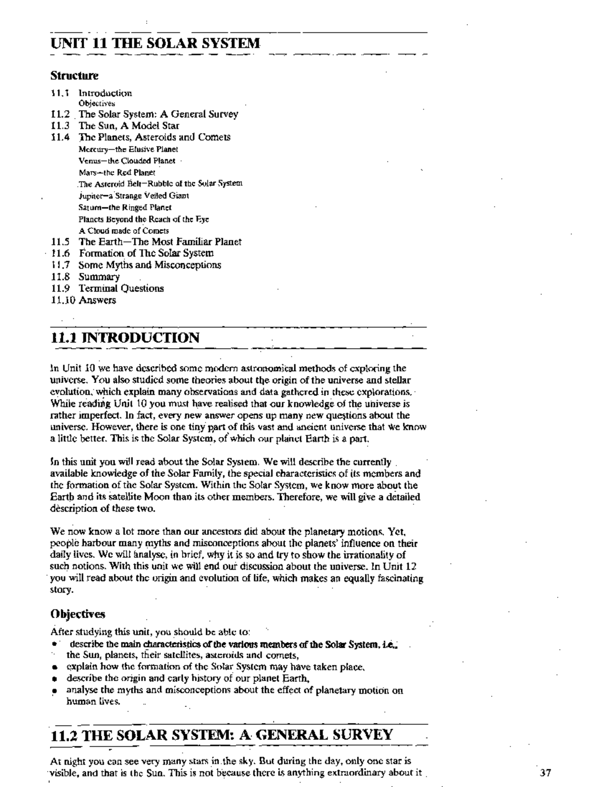 UNIT 11: THE SOLAR SYSTEM - Overview and Key Concepts - Studocu