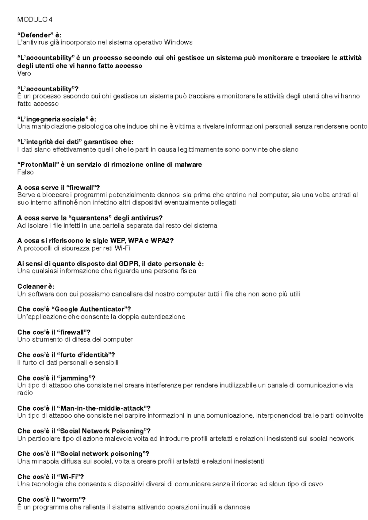 Modulo 2 Eipass: Funzioni e Nozioni di Internet e Browser - Studocu