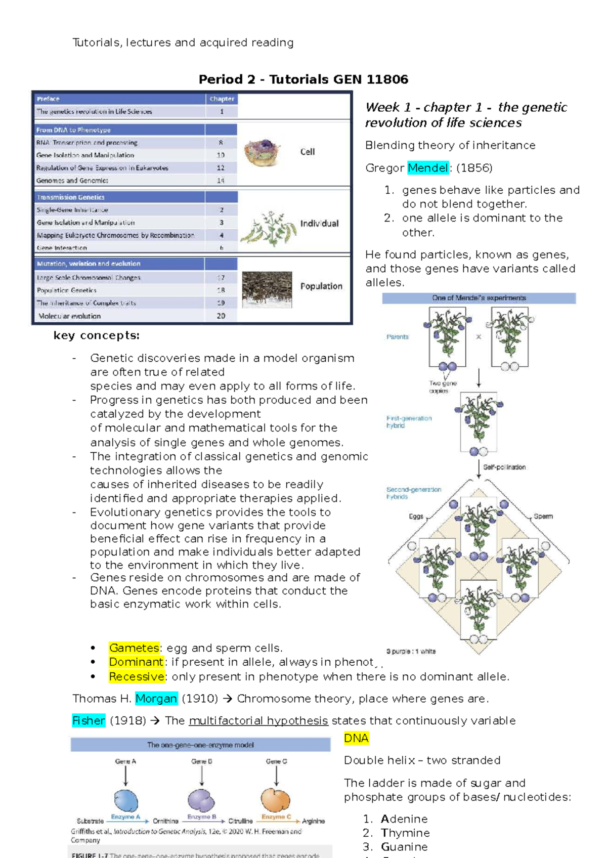 GEN 11806 Week 1: The Genetic Revolution in Life Sciences - Studeersnel