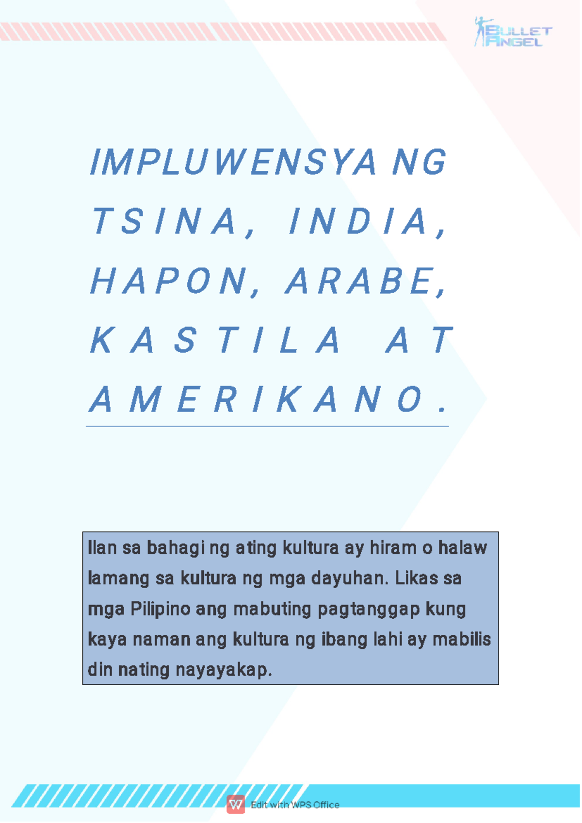 5. Impluwensya ng mga dayuhan - IM PLU W E N S Y A N G T S I N A , I N ...
