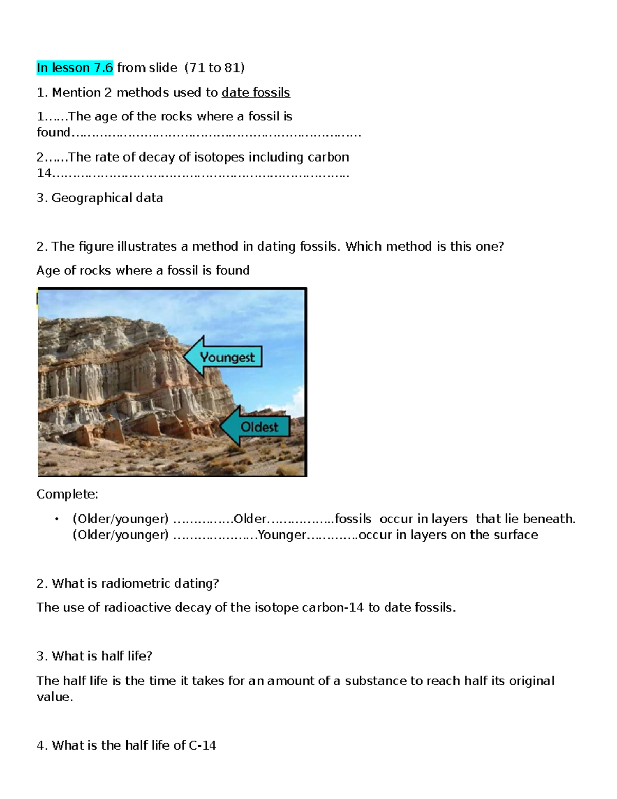 Biology 101: Lesson 7.6 & 7.7 - Dating Fossils & Eukaryotic Origins ...