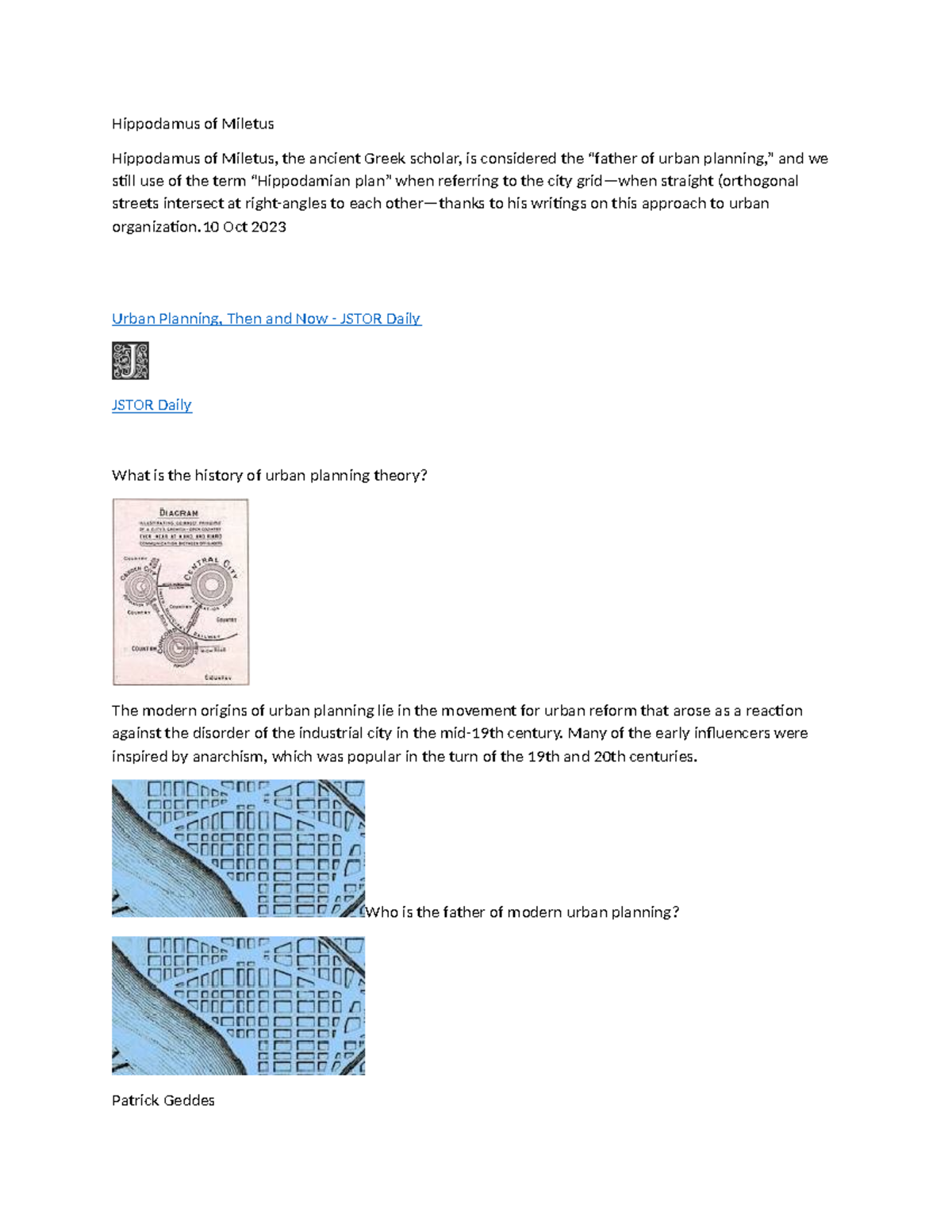 Hippodamus of Miletus - introduction to planning - Hippodamus of ...