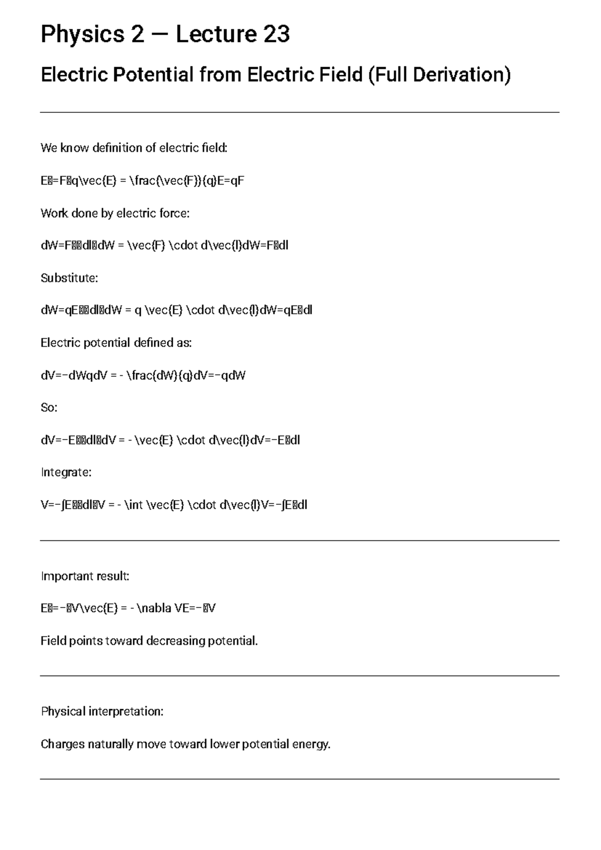 Physics 2 Lecture Notes: Electric Potential & Current Density Insights ...