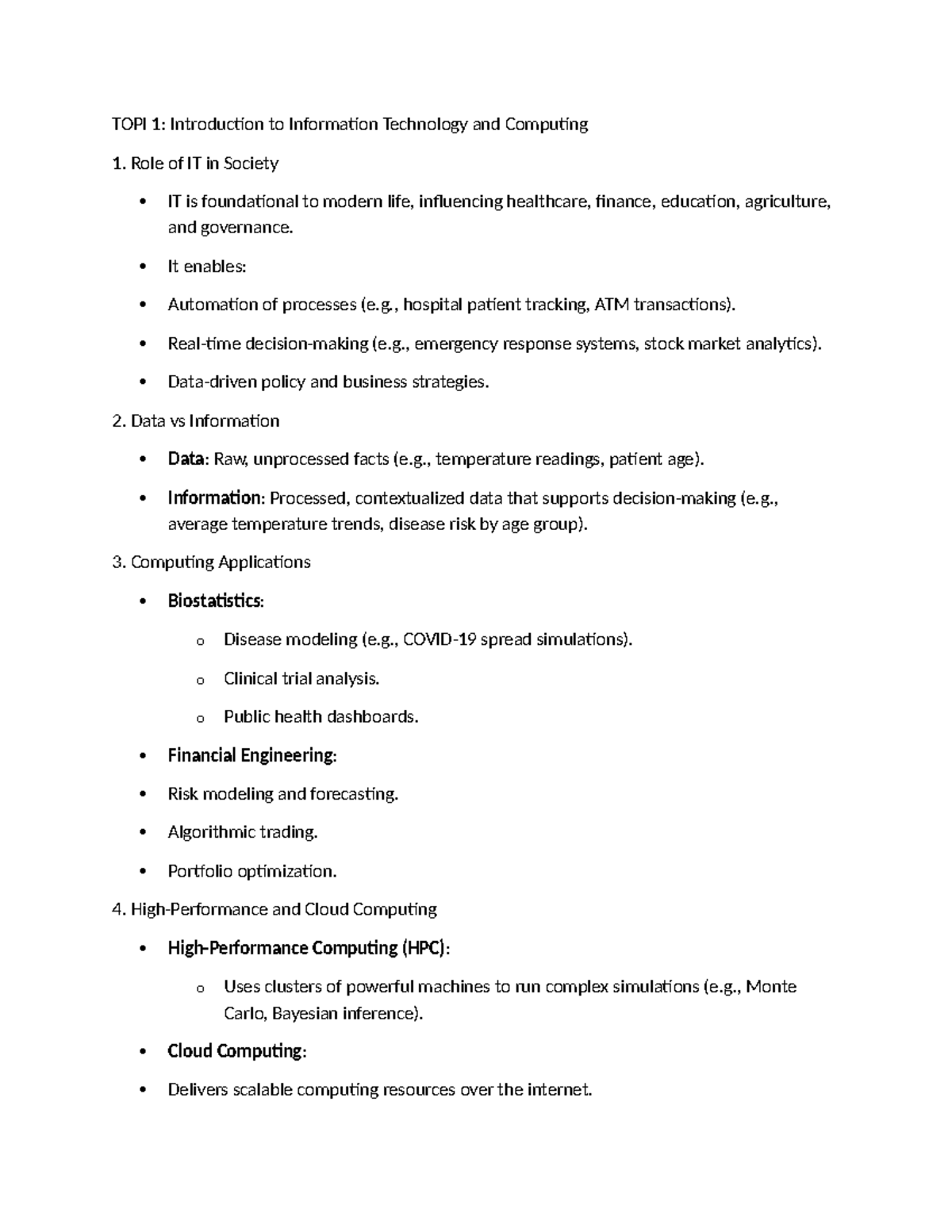 IT Notes: Project Management in Information Technology (TOPI 1) - Studocu