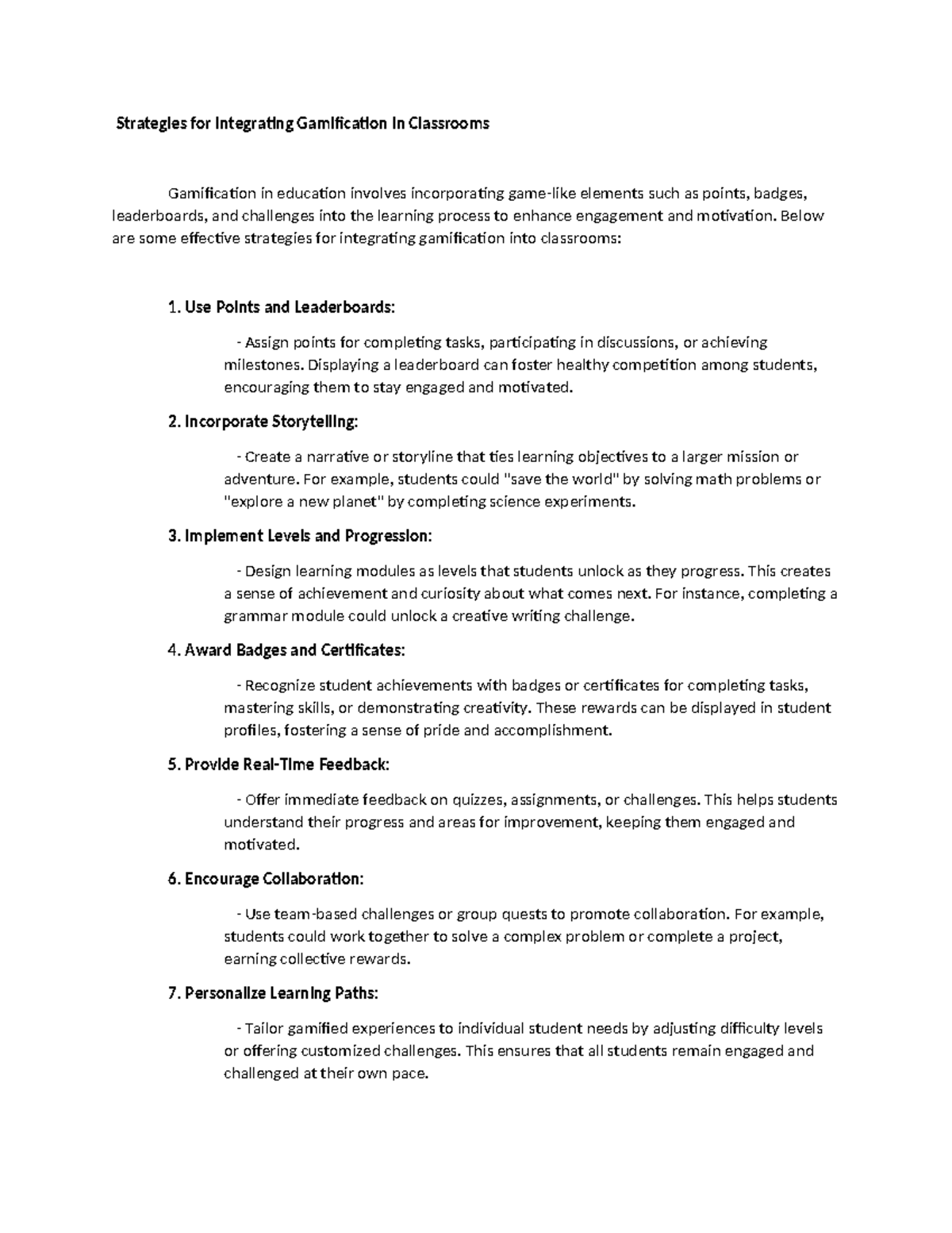 Strategies For Integrating Gamification In Classrooms Strategies For Integrating Gamification
