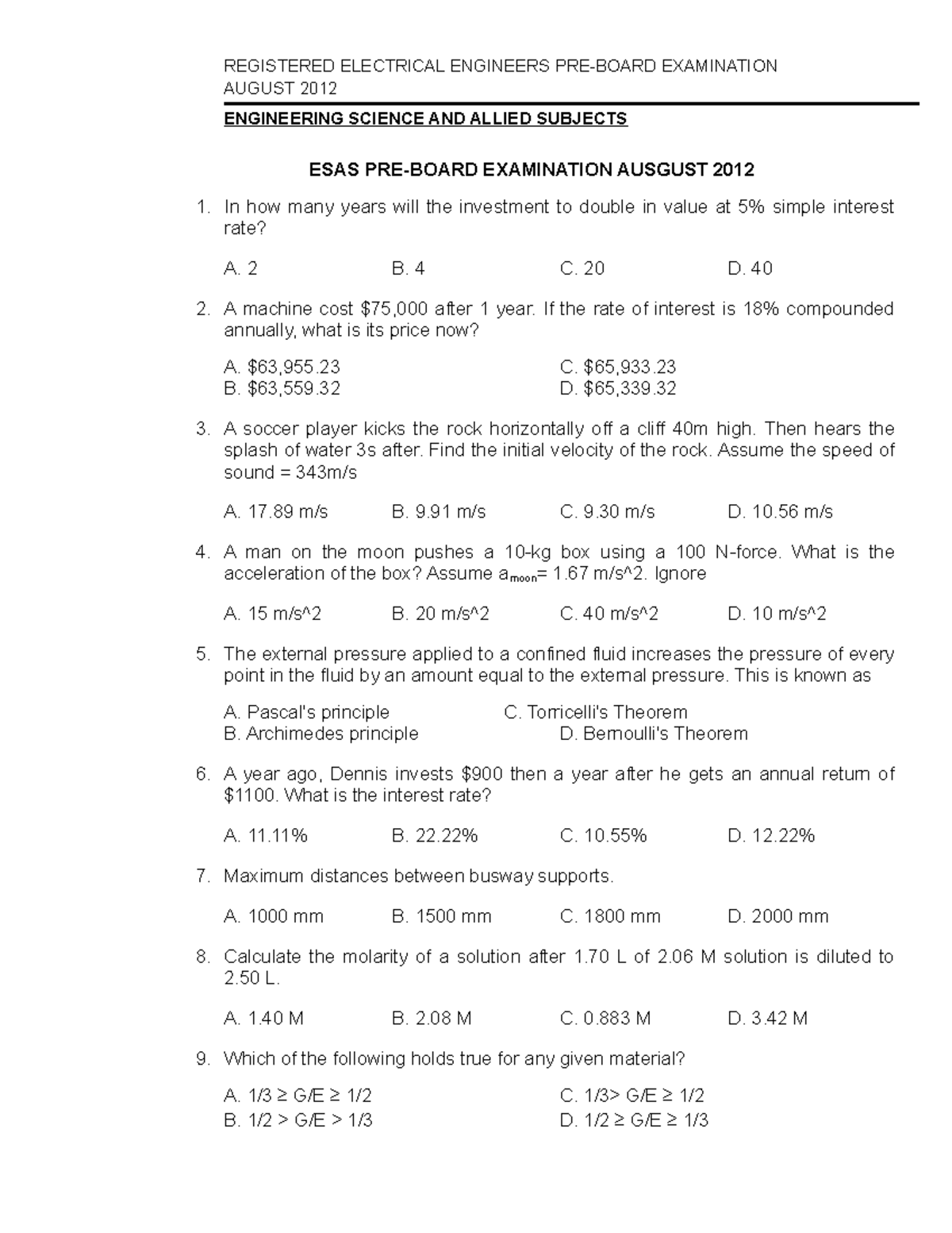 ESAS- August-2012 - REGISTERED ELECTRICAL ENGINEERS EXAMINATION AUGUST ...