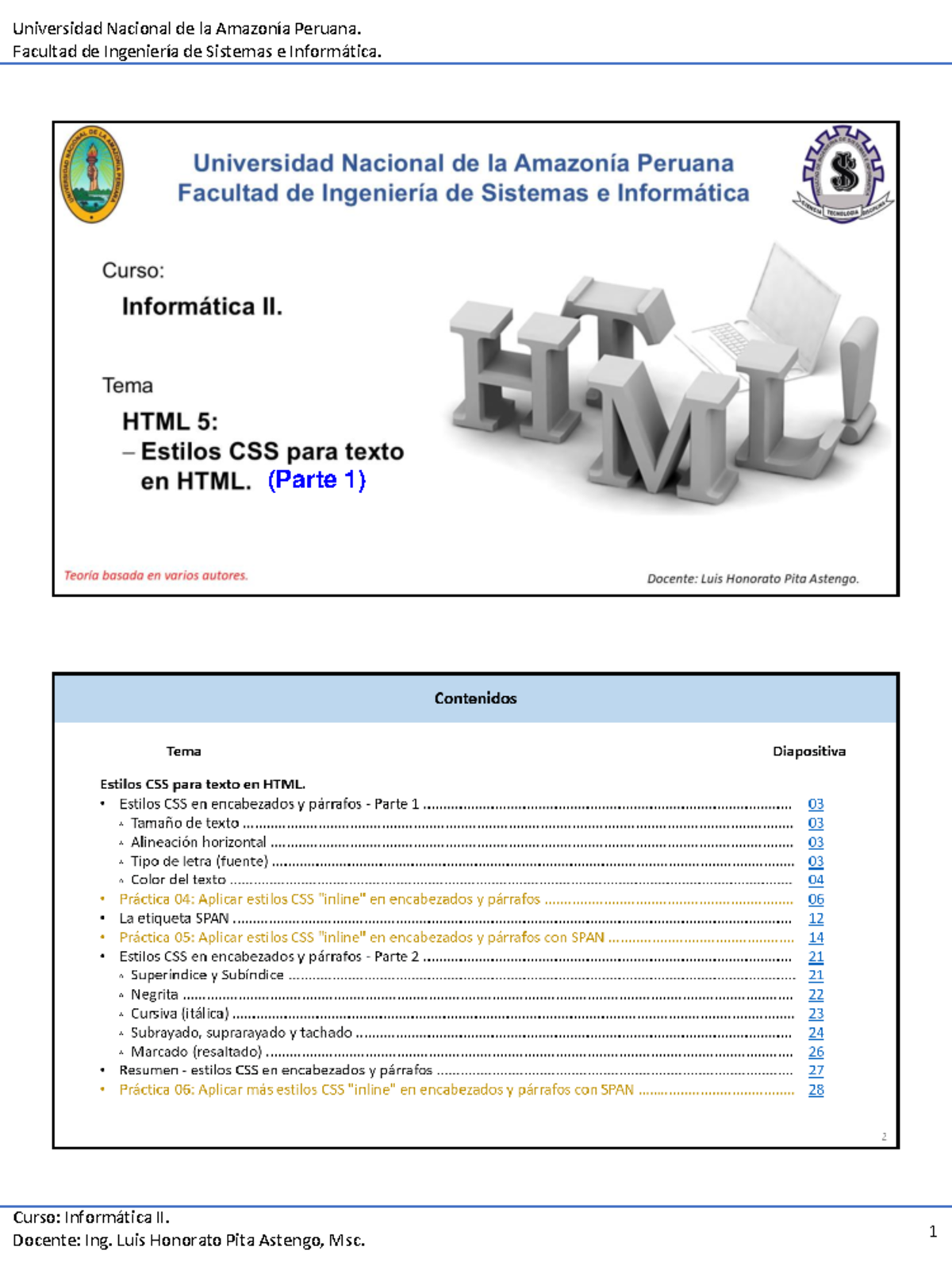 Estilos CSS para Texto en HTML - Informática II (Parte 1) - Studocu