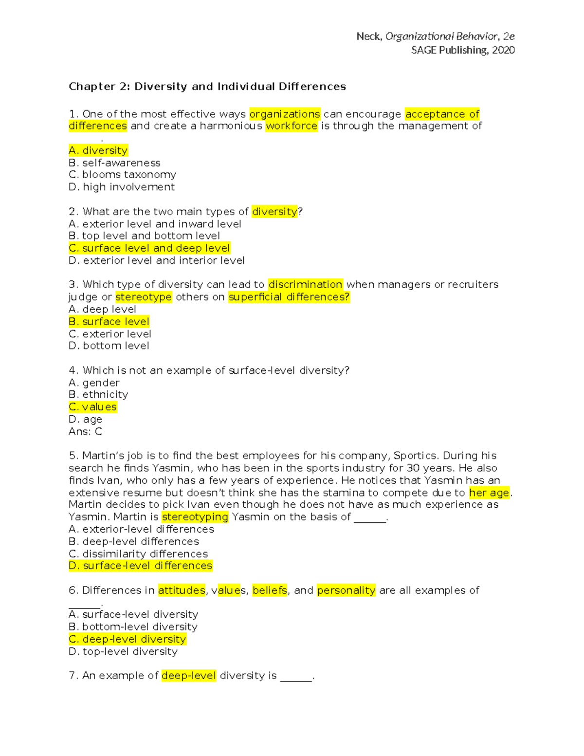 OB 2e SAGE Publishing, 2020 Chapter 2: Diversity & Individual ...