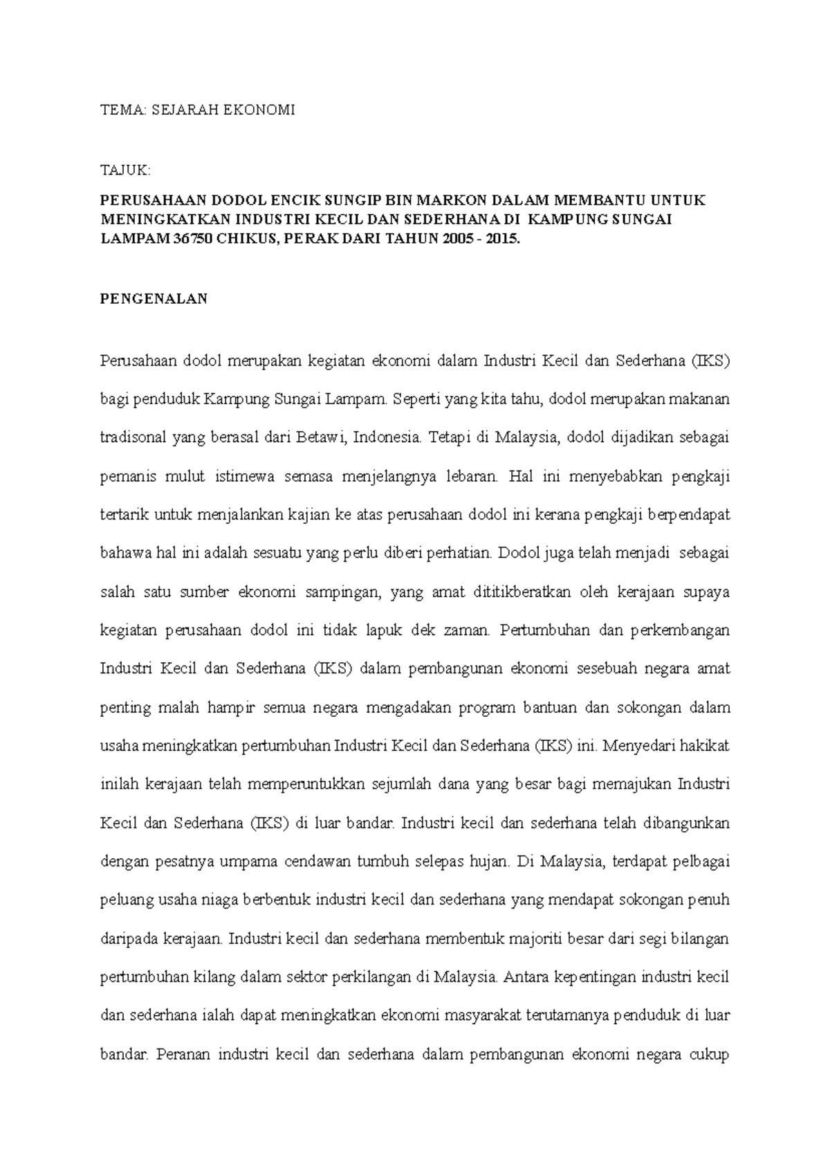 Jordan+Proposal Sej 2 - contoh proposal sejarah sem 2 - TEMA: SEJARAH ...