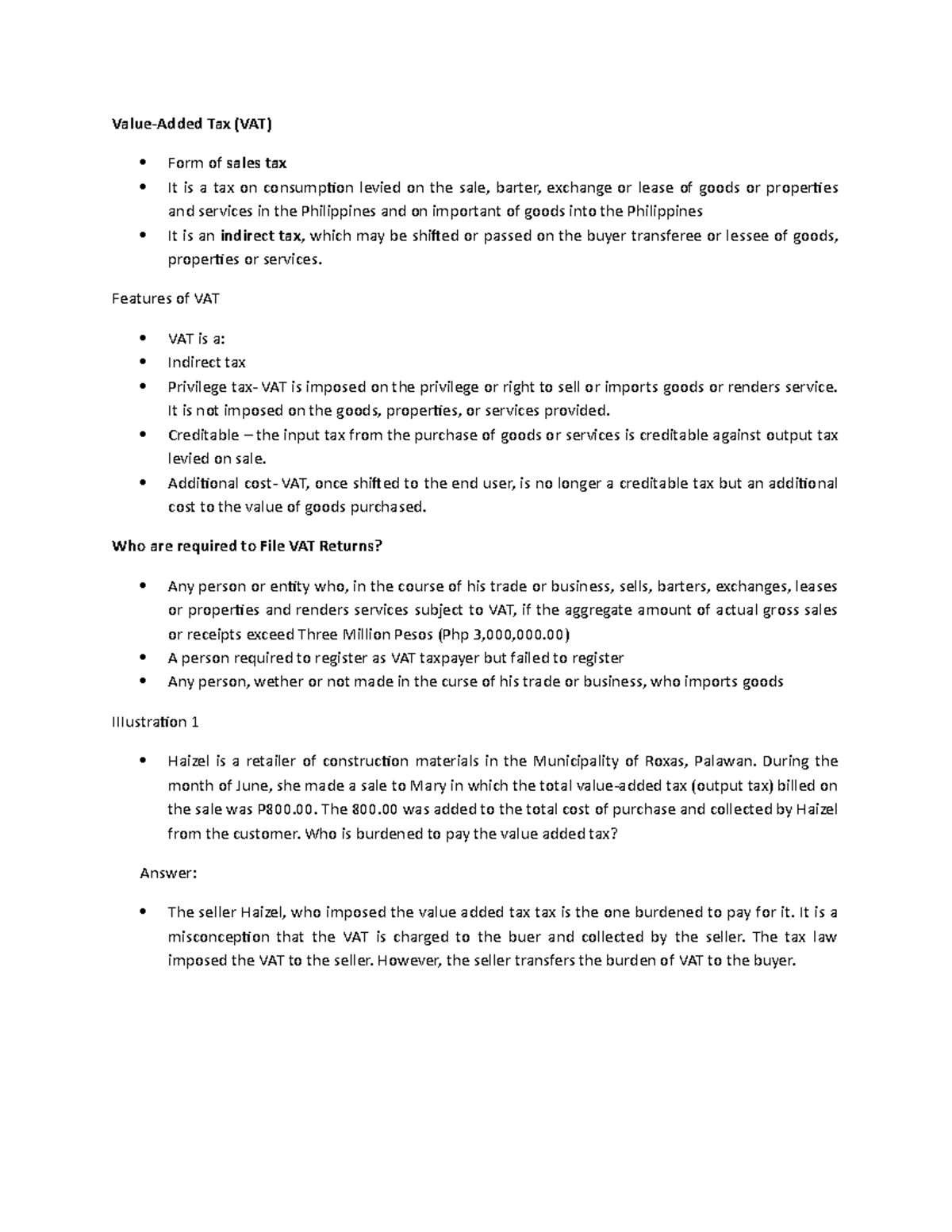 Taxation 101: Comprehensive VAT Guide and Concepts - Studocu