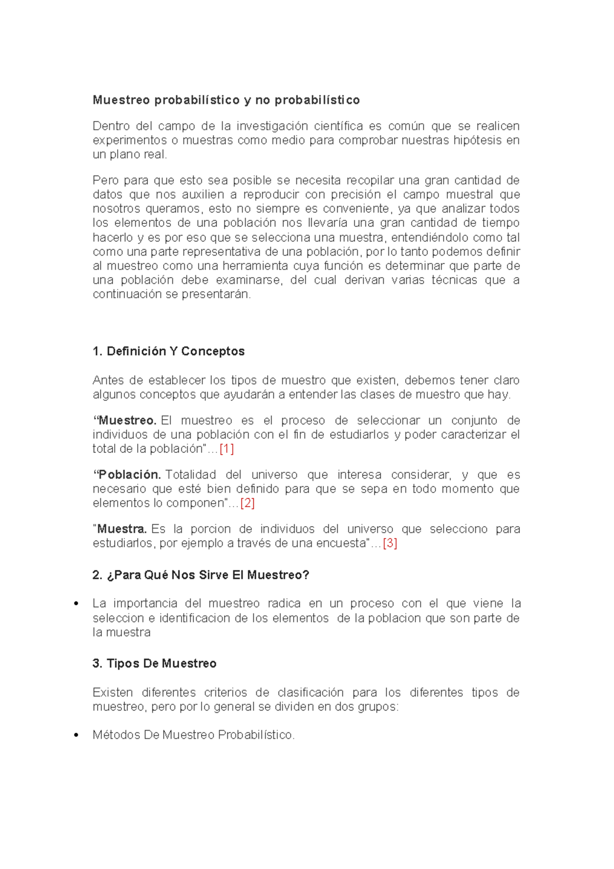 Técnicas de Muestreo Probabilístico y No Probabilístico en ...