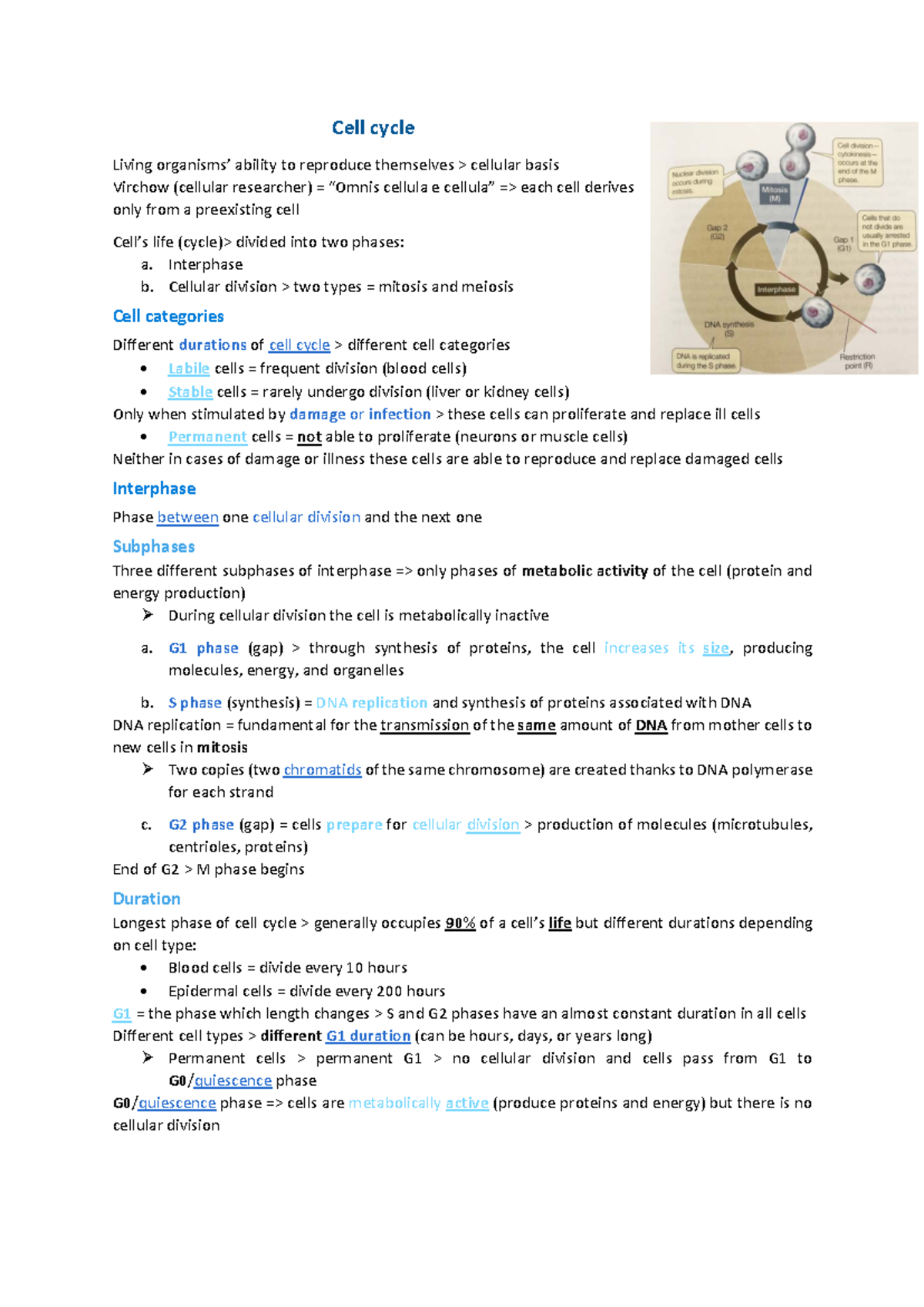 4-Cell Cycle: Study Notes for Exam Preparation - Studocu
