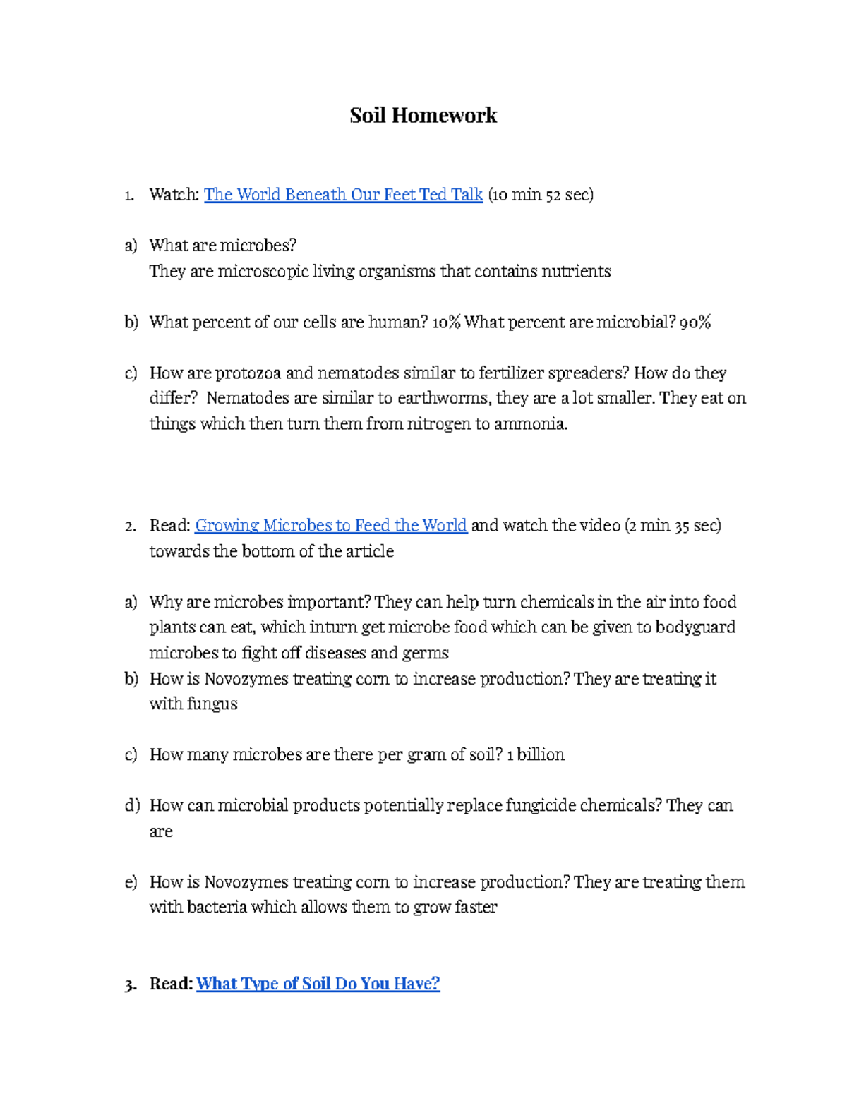 Copy of Enviro Sci Soil Homework Handout - Soil Homework Watch: The ...