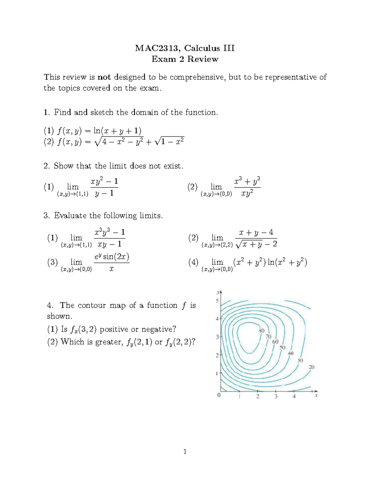 MAC2313, Calculus Exam 2 Review Guide - Studocu