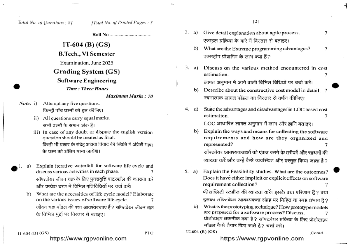 Software Engineering Exam (604B) - June 2025 Questions & Answers - Studocu