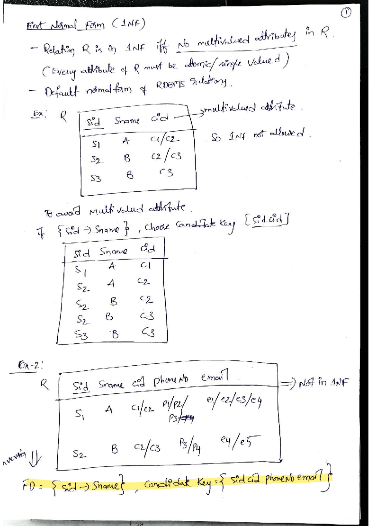 Normal Forms in DBMS: Understanding 1NF, 2NF, 3NF, and BCNF - Studocu
