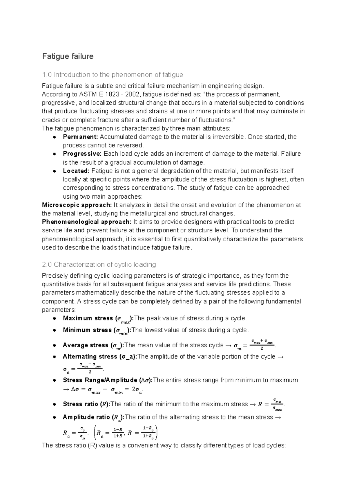 Fatigue Failure Analysis: Understanding Mechanisms and Factors - Studocu