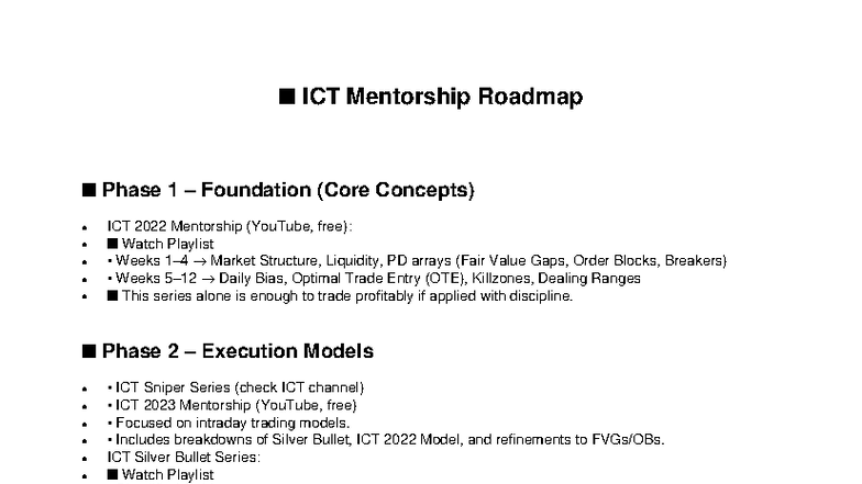 ICT 2022 Mentorship Roadmap: Phases & Key Concepts - Studocu