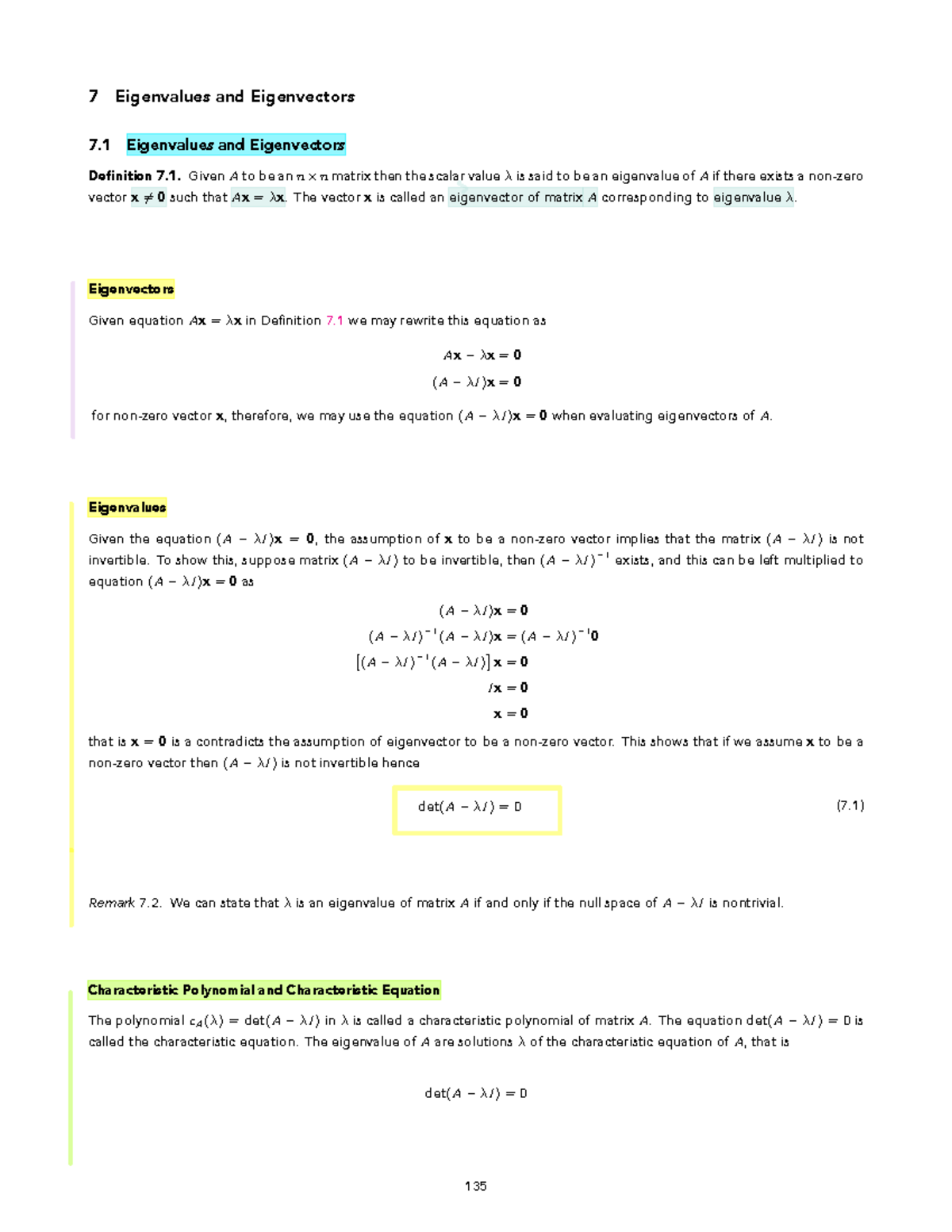 Ch. 7 Eigenvalues and Eigenvectors: Detailed Solutions and Examples - Studocu