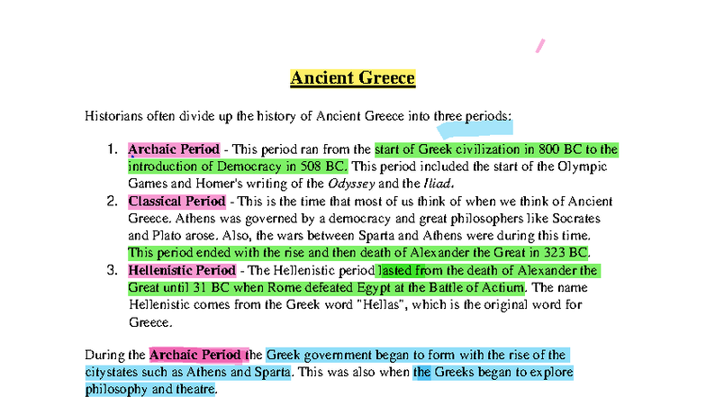 Ancient Greece History Overview: Key Periods & Geography - Studocu