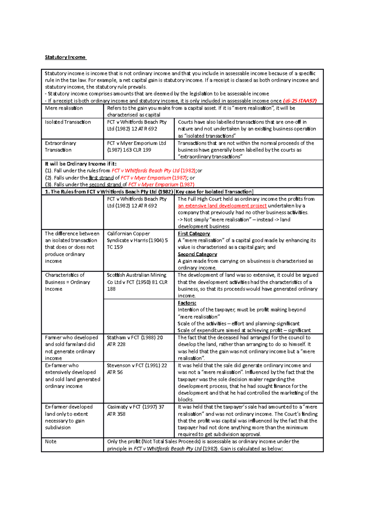 Statutory Income - Lecture notes 6 - Statutory Income Statutory income ...