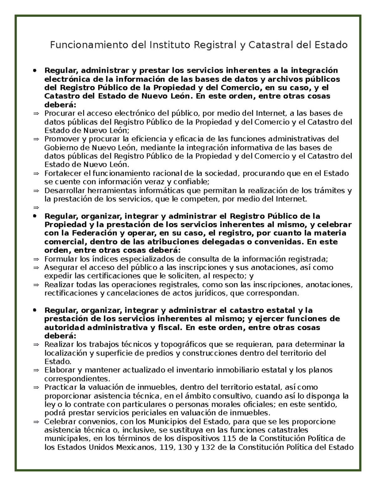 Enlistar el funcionamiento 1 - Funcionamiento del Instituto Registral y ...