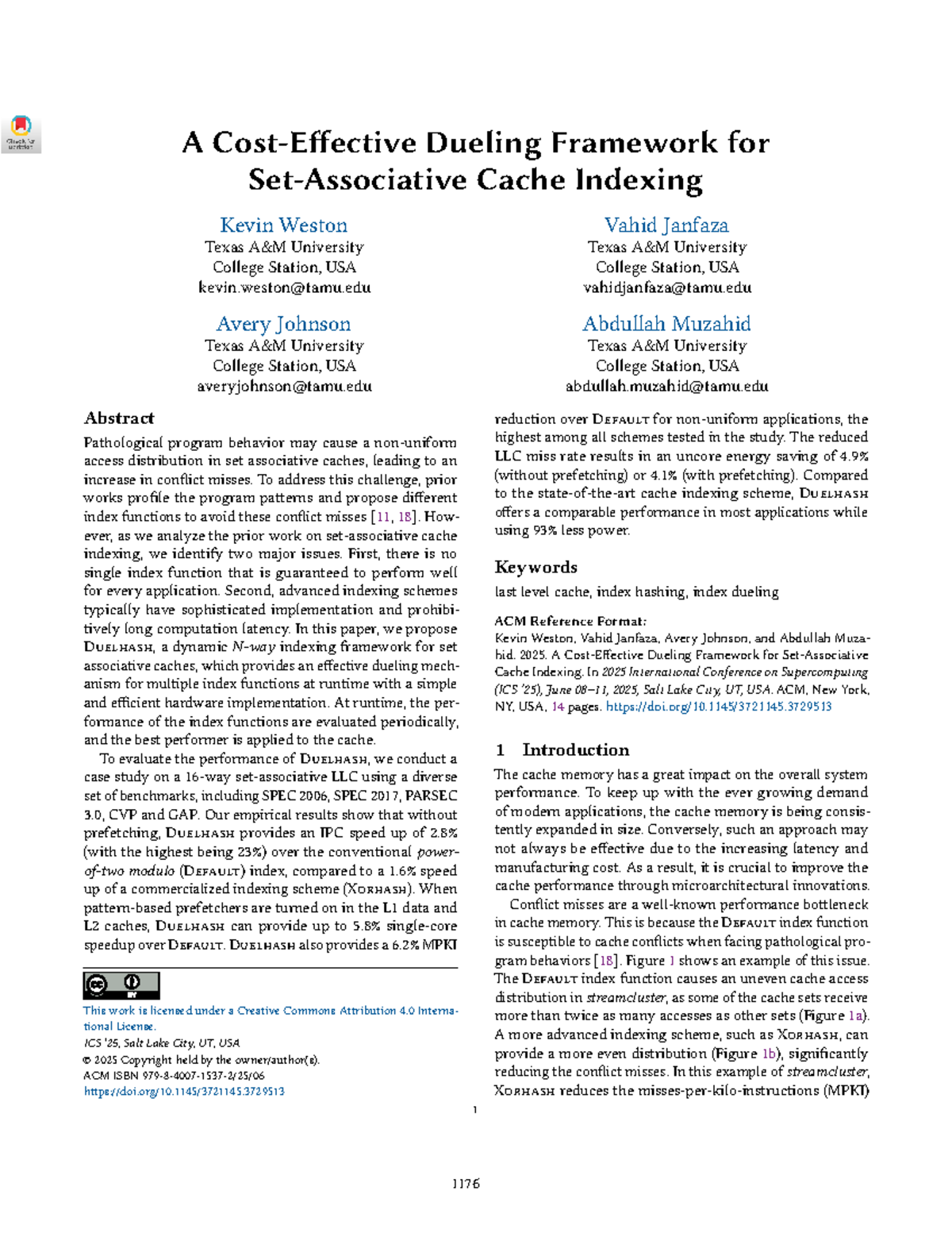 A Cost-Effective Dueling Framework for Cache Indexing - ICS '25 - Studocu