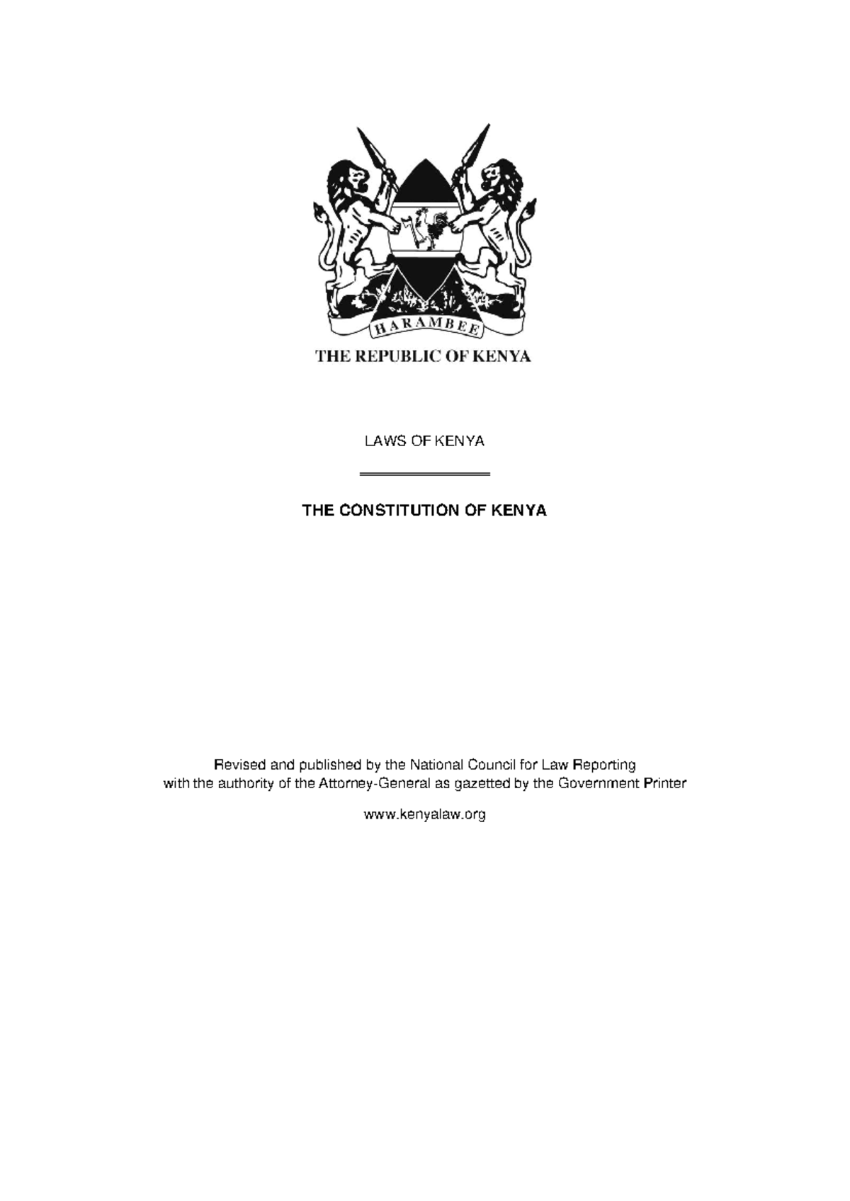 Constitution of Kenya - cdghexscerty - LAWS OF KENYA THE CONSTITUTION ...