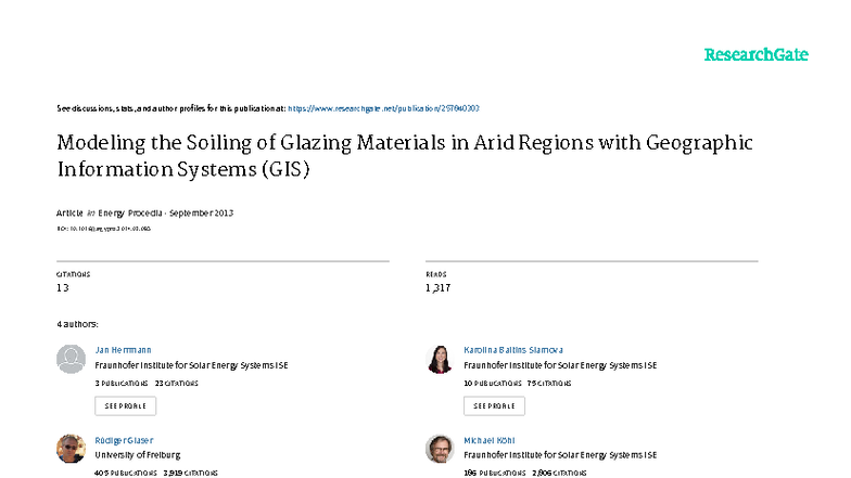 Modeling Glazing Material Soiling in Arid Regions: SHC2013 Insights ...