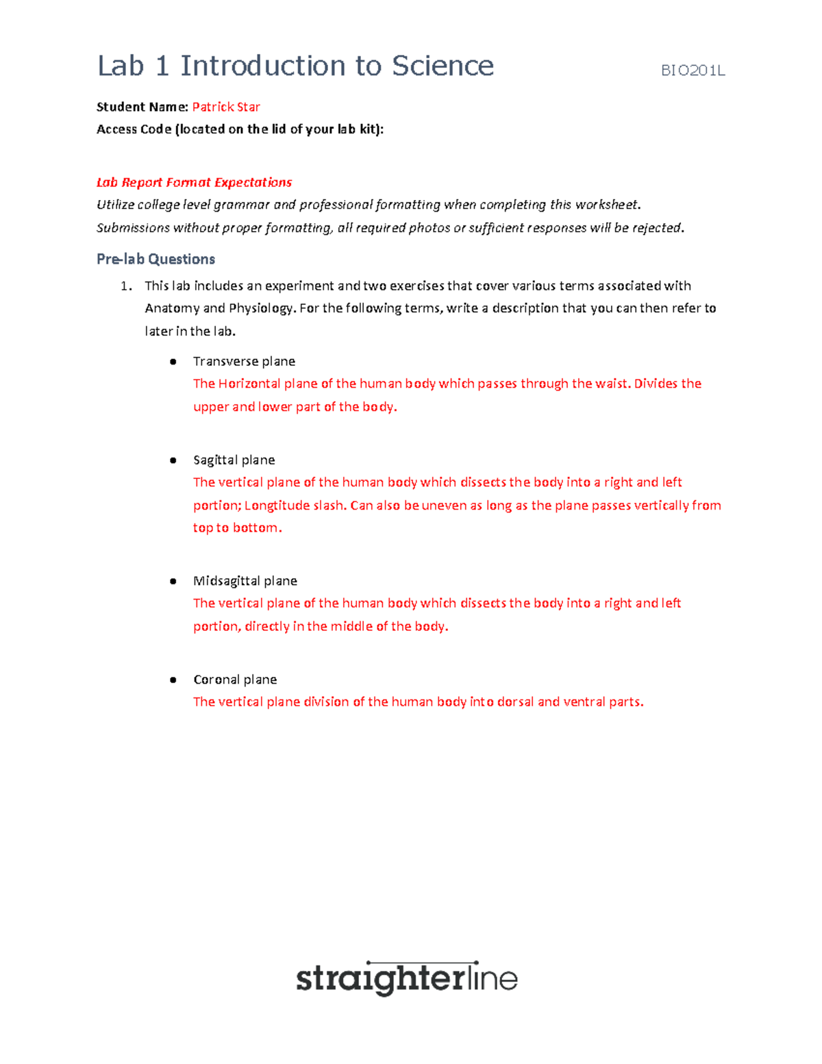AP Lab 1 - Anatomical Terms and Body Cavities Lab Guide - Studocu