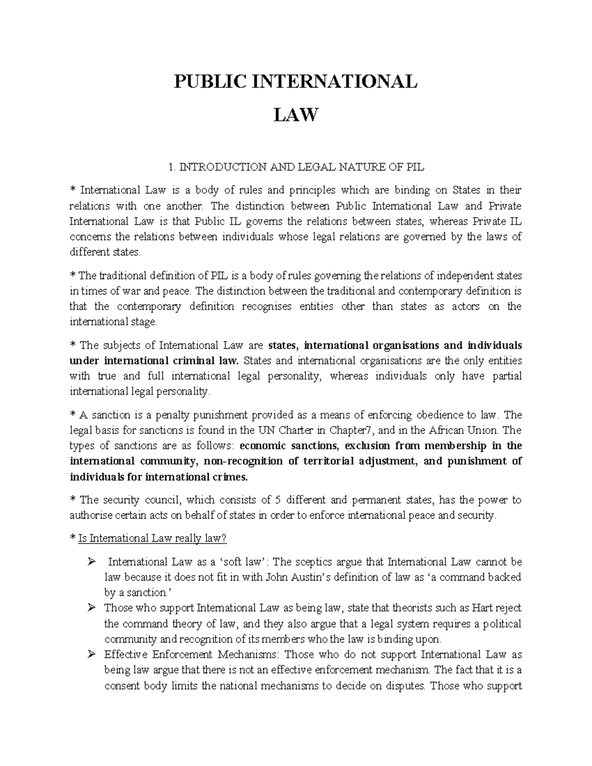 PIL 101: Comprehensive Overview of Public International Law Concepts ...