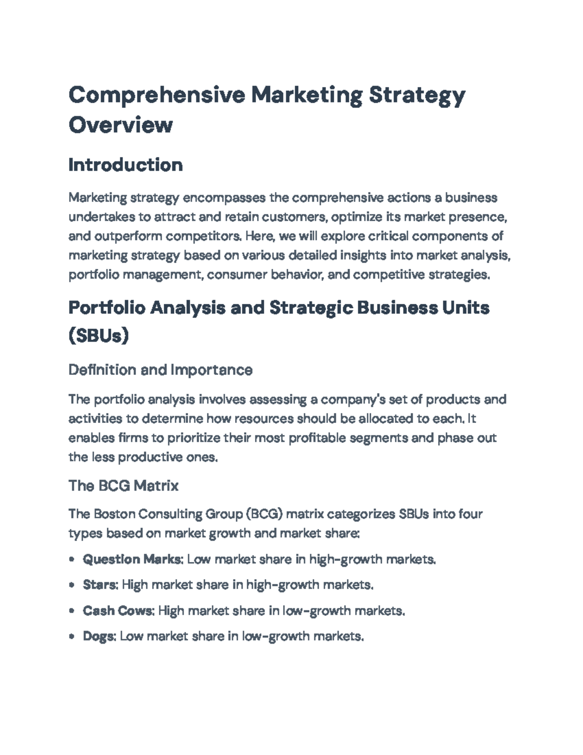 Comprehensive Marketing Strategy: Analysis, Insights, and Frameworks ...