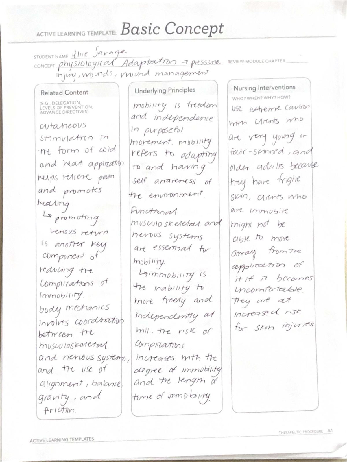 Active Learning Template: Physiological Adaptation & Clinical Judgement ...