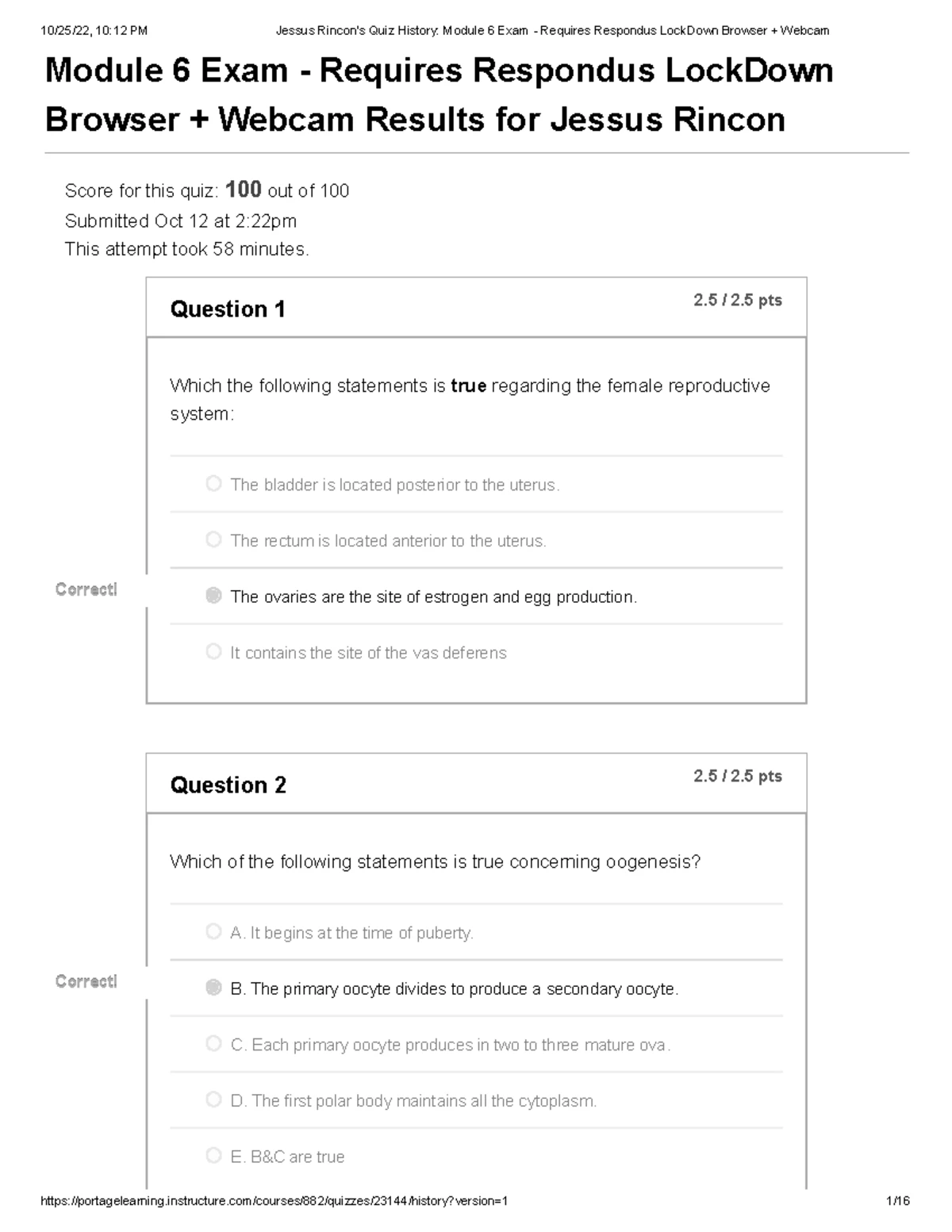 BIO 152 Module 6 Exam- Questions and Answers Portage Learning - Module ...